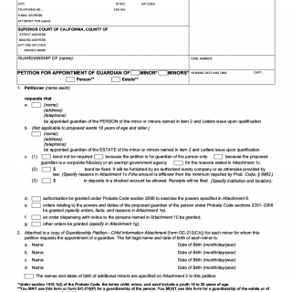 Petition for Appointment of Guardian | Forms - Docs - 2023